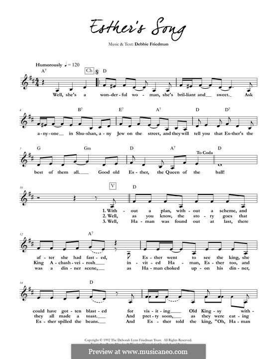 Esther's Song by D.L. Friedman - sheet music on MusicaNeo