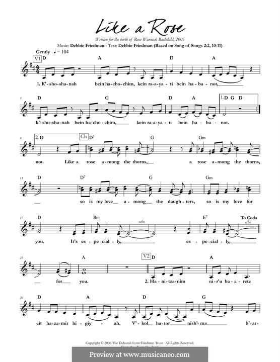 Like a Rose by D.L. Friedman - sheet music on MusicaNeo