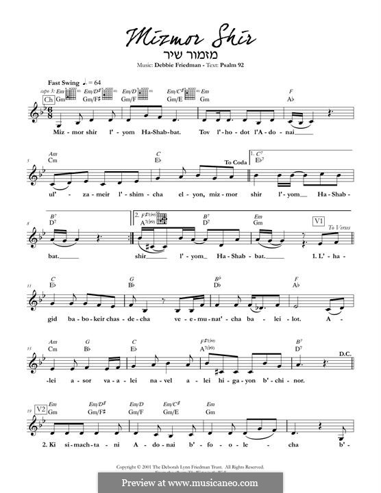 Mizmor Shir by D.L. Friedman - sheet music on MusicaNeo