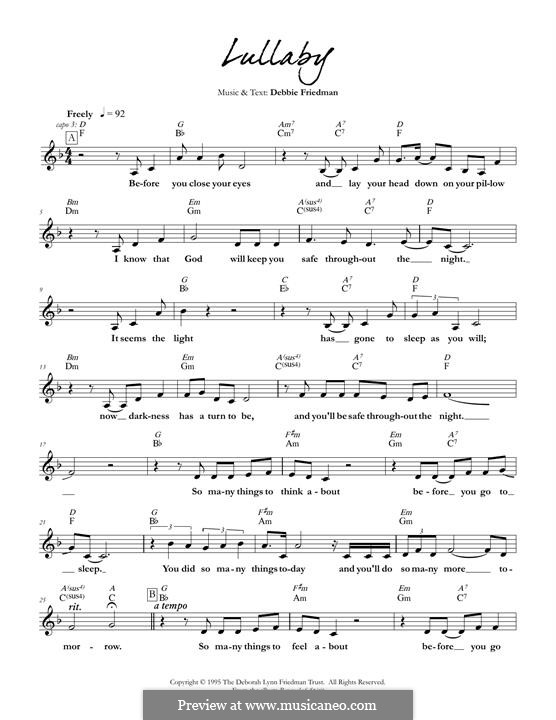 Lullaby by D.L. Friedman - sheet music on MusicaNeo