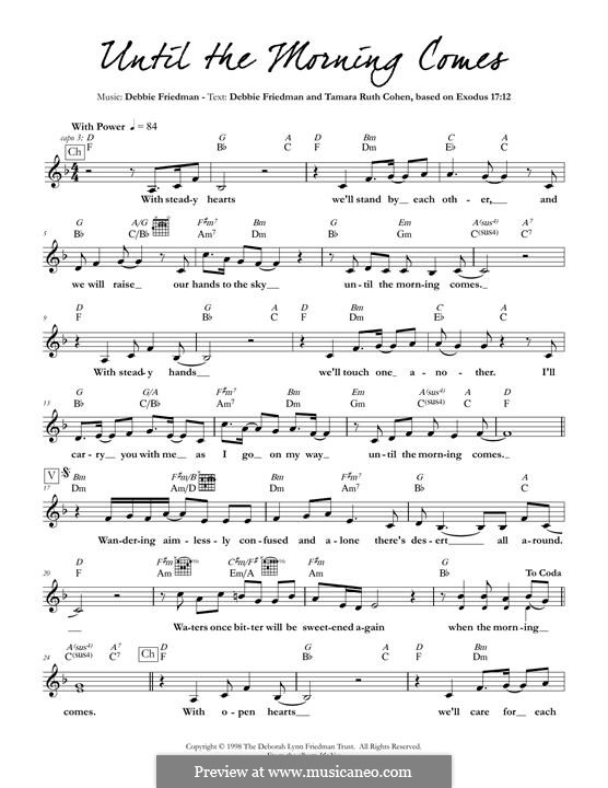 Until the Morning Comes by D.L. Friedman - sheet music on MusicaNeo