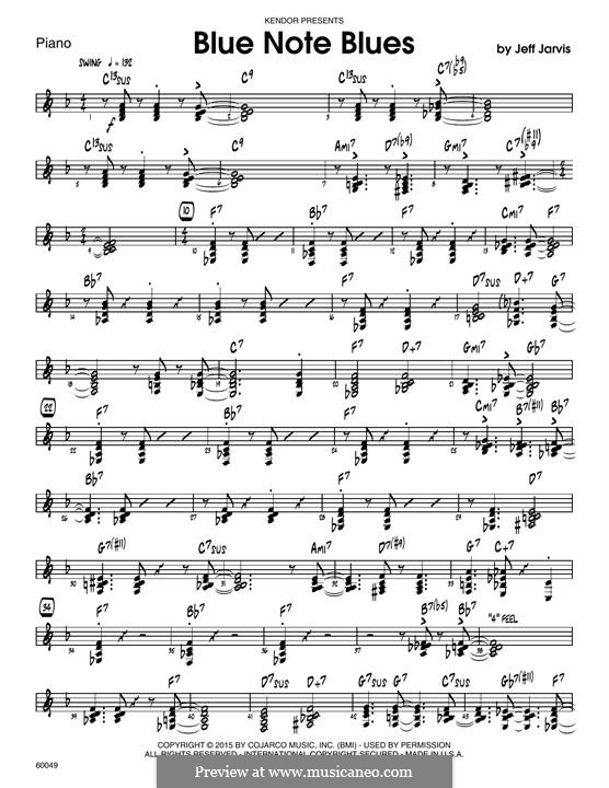 Blue Note Blues by J. Jarvis - sheet music on MusicaNeo