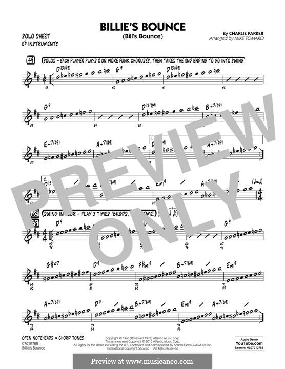 Billie's Bounce (Bill's Bounce) by C. Parker - sheet music on MusicaNeo