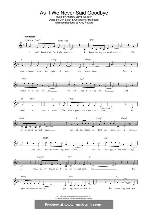 As if We Never Said Goodbye (Sunset Boulevard) by A.L. Webber on MusicaNeo