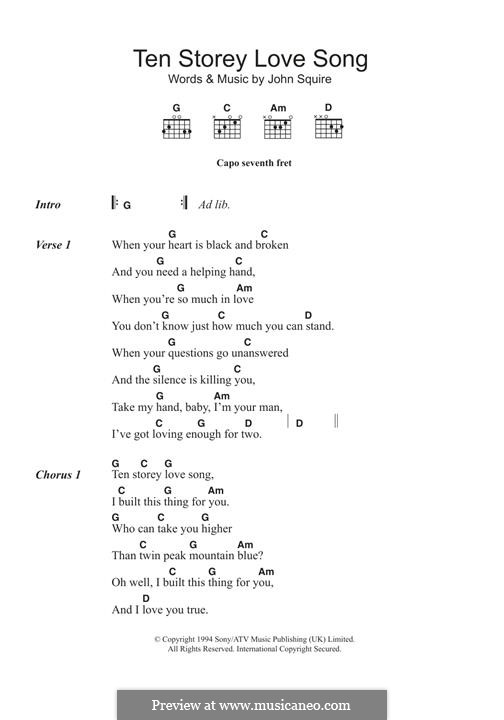 Ten Storey Love Song (The Stone Roses) by J. Squire on MusicaNeo