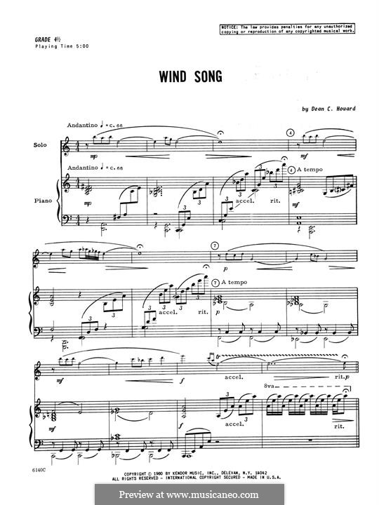 Wind Song by D.C. Howard - sheet music on MusicaNeo