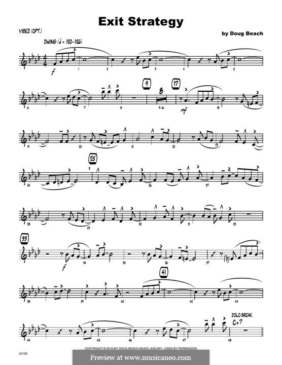Exit Strategy by D. Beach - sheet music on MusicaNeo