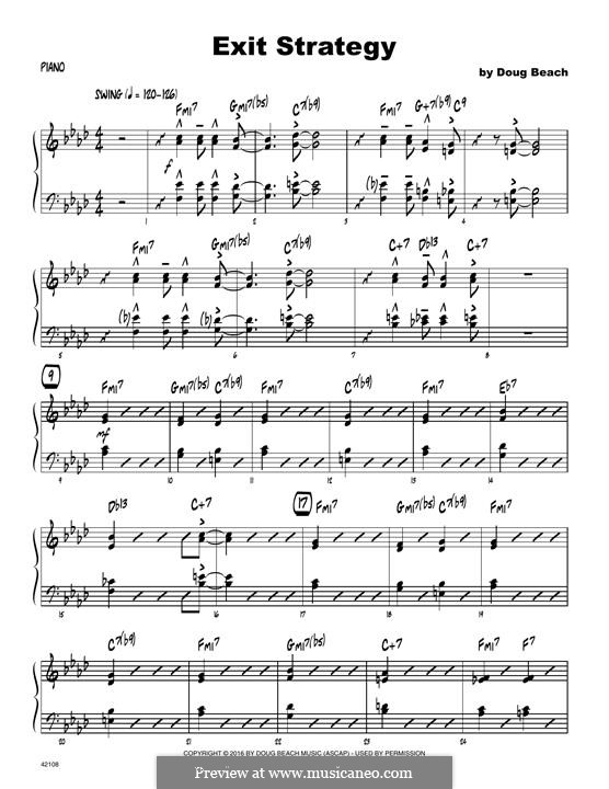 Exit Strategy by D. Beach - sheet music on MusicaNeo