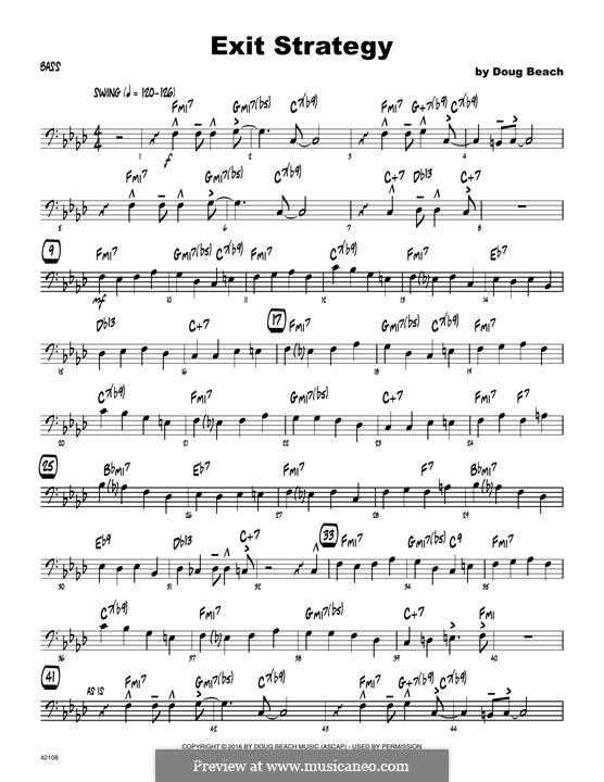 Exit Strategy by D. Beach - sheet music on MusicaNeo