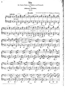 Trio for French Horn (or Cello), Violin and Piano, Op.40 by J. Brahms on MusicaNeo