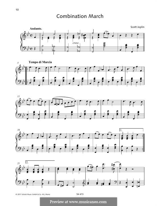 Combination March by S. Joplin - sheet music on MusicaNeo