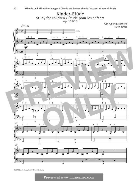 Children's Studies, Op.181 by C.A. Loeschhorn - sheet music on MusicaNeo
