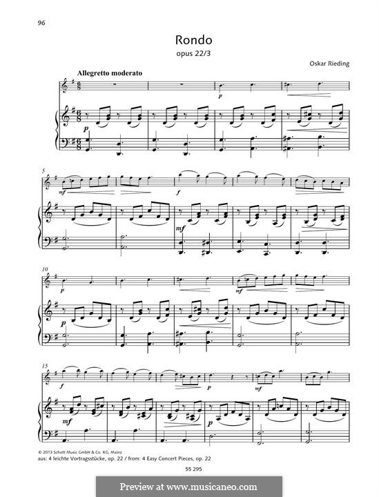 Rondo by O. Rieding - sheet music on MusicaNeo