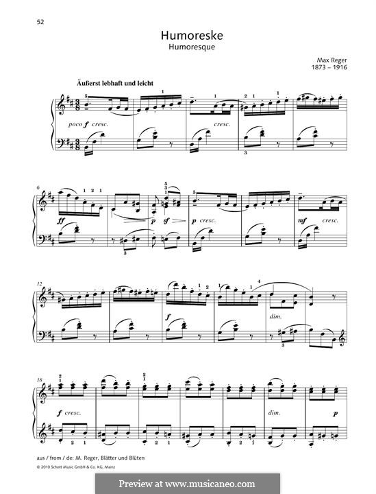 Humoreske by M. Reger - sheet music on MusicaNeo