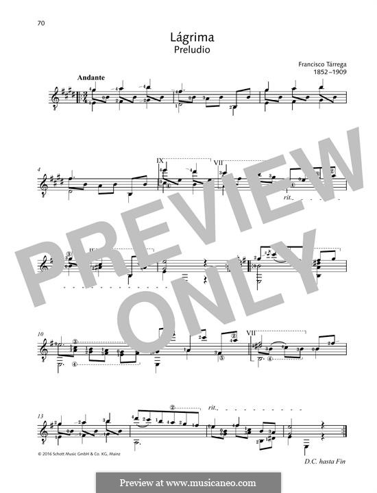 Lagrima. Prelude by F. Tárrega - sheet music on MusicaNeo
