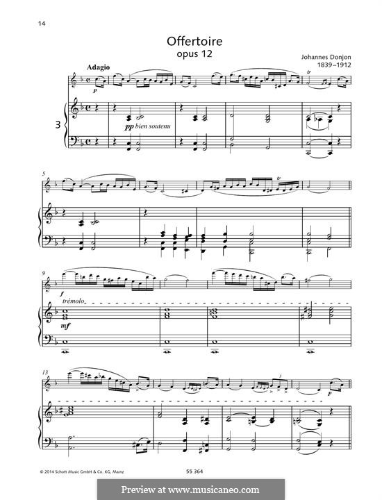 Offertory for Flute and Piano, Op.12 by J. Donjon on MusicaNeo