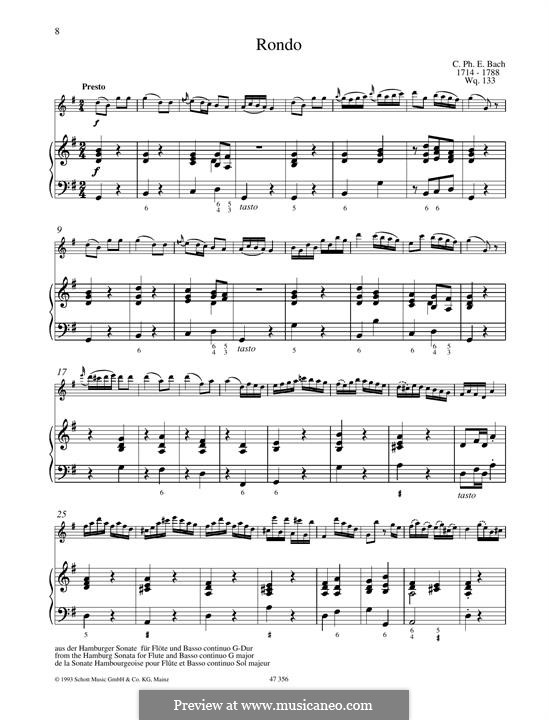 Rondo by C.P.E. Bach - sheet music on MusicaNeo