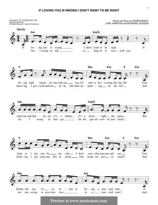 If Loving You Is Wrong I Don't Want To Be Right (Luther Ingram) by C. Hampton, H. Banks, R ...