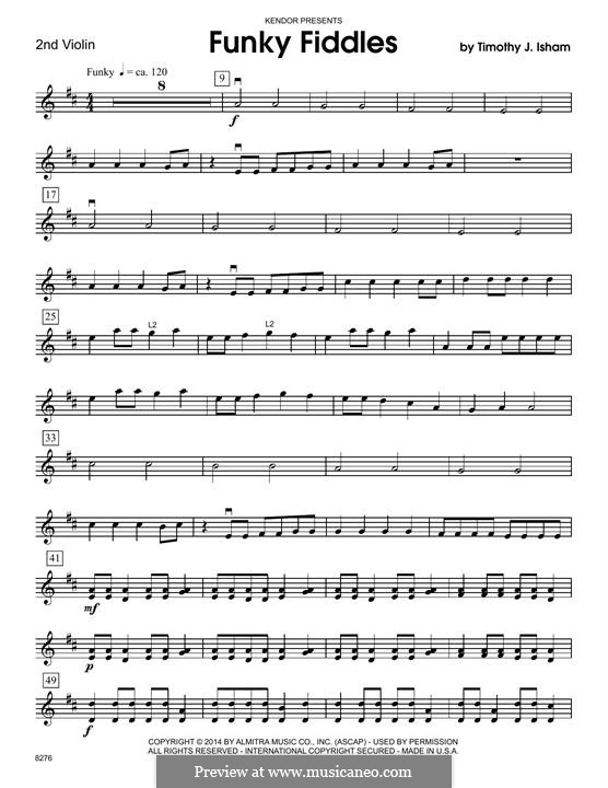 Funky Fiddles by T. Isham - sheet music on MusicaNeo