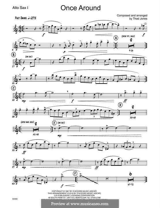Once Around (Jazz Ensemble) by T. Jones - sheet music on MusicaNeo