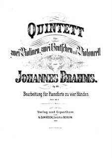 String Quintet No.1 in F Major, Op.88 by J. Brahms on MusicaNeo