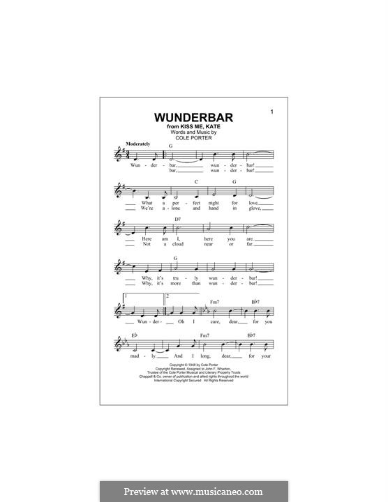 Wunderbar by C. Porter - sheet music on MusicaNeo
