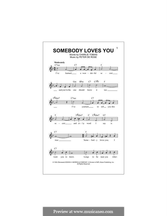 Somebody Loves You by P.d. Rose - sheet music on MusicaNeo