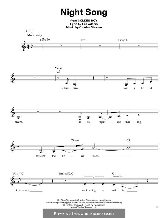 Night Song by C. Strouse - sheet music on MusicaNeo