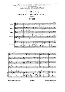 De Beata Virgine by A. Brumel - sheet music on MusicaNeo