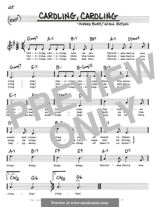 Caroling, Caroling (Nat King Cole) by A. Burt - sheet music on MusicaNeo