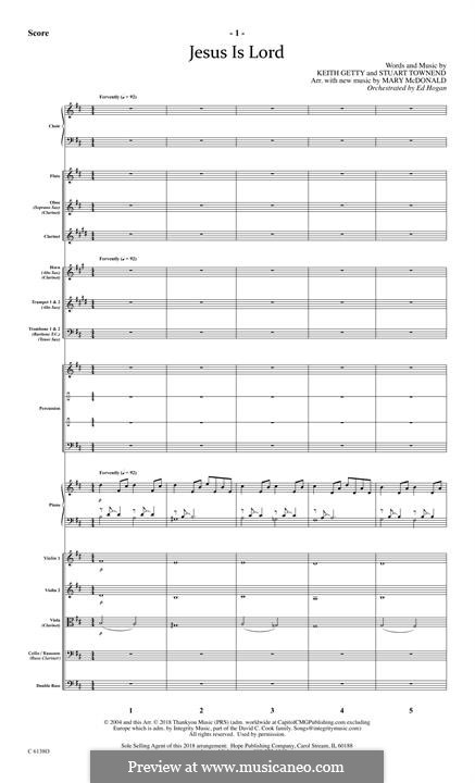 Jesus is Lord by K. Getty, S. Townend - sheet music on MusicaNeo