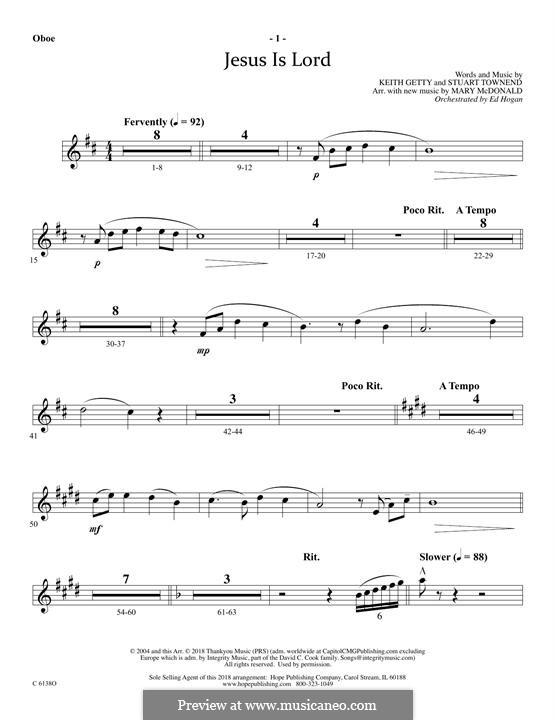 Jesus is Lord by K. Getty, S. Townend - sheet music on MusicaNeo