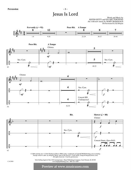 Jesus is Lord by K. Getty, S. Townend - sheet music on MusicaNeo