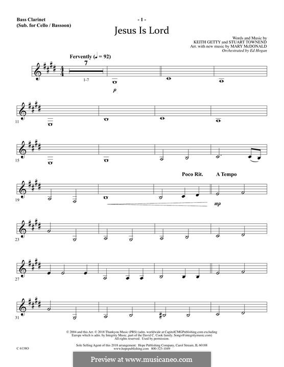 Jesus is Lord by K. Getty, S. Townend - sheet music on MusicaNeo