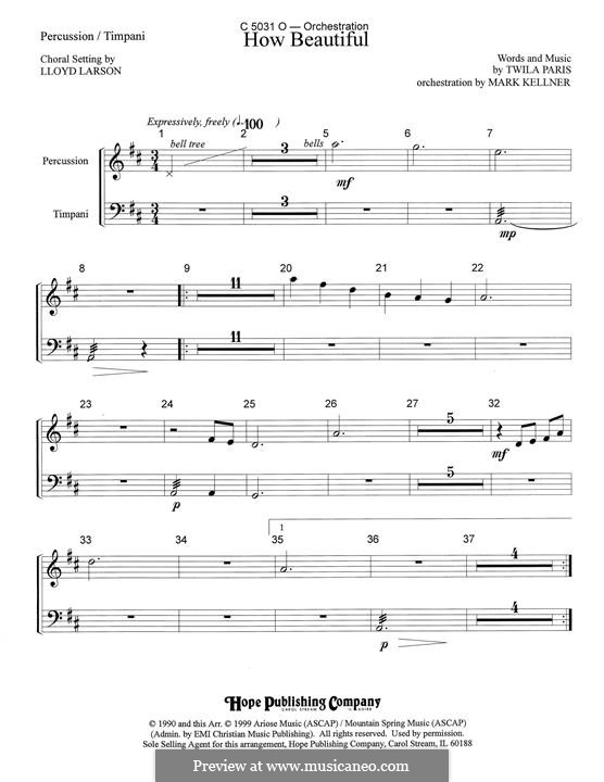 How Beautiful by T. Paris - sheet music on MusicaNeo
