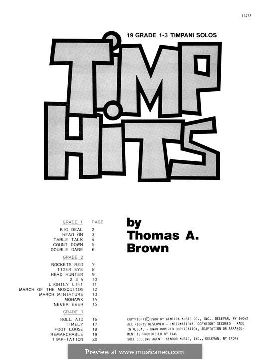 Timp Hits by T.A. Brown - sheet music on MusicaNeo