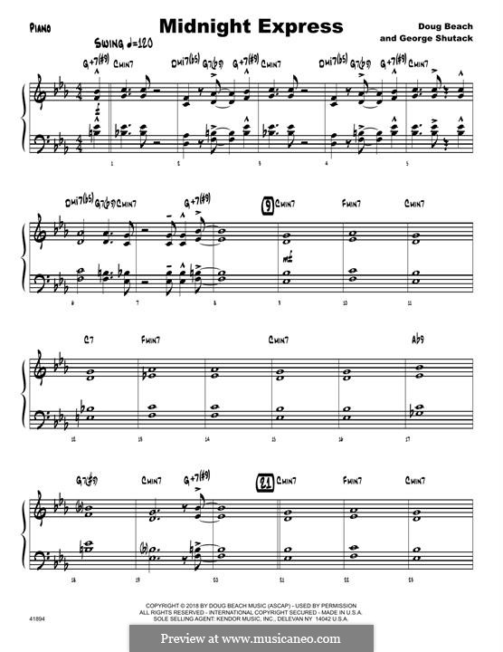 Midnight Express by D. Beach - sheet music on MusicaNeo