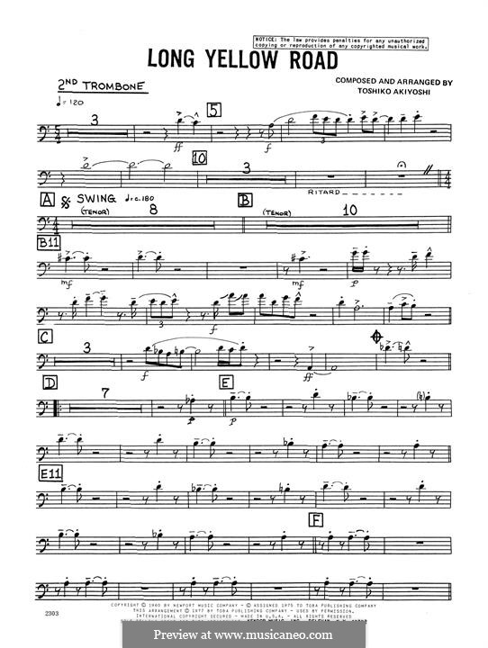 Long Yellow Road by T. Akiyoshi - sheet music on MusicaNeo