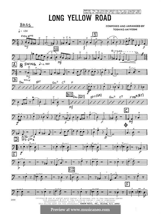 Long Yellow Road by T. Akiyoshi - sheet music on MusicaNeo