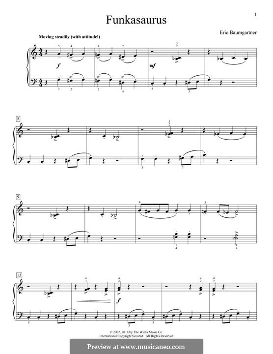 Funkasaurus by E. Baumgartner - sheet music on MusicaNeo
