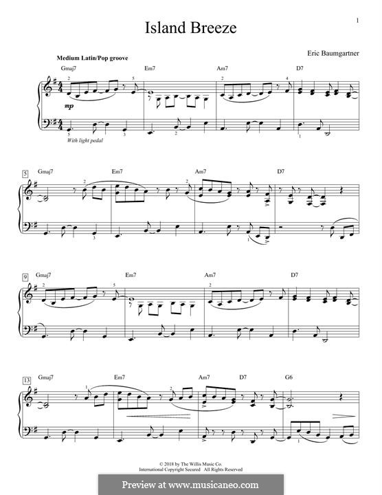 Island Breeze by E. Baumgartner - sheet music on MusicaNeo