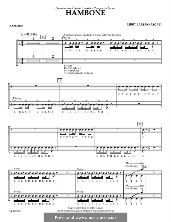 Hambone by L. Larsen - sheet music on MusicaNeo