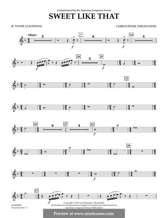 Sweet like that by C. Theofanidis - sheet music on MusicaNeo