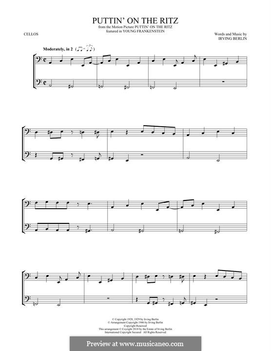 Puttin' on the Ritz by I. Berlin - sheet music on MusicaNeo