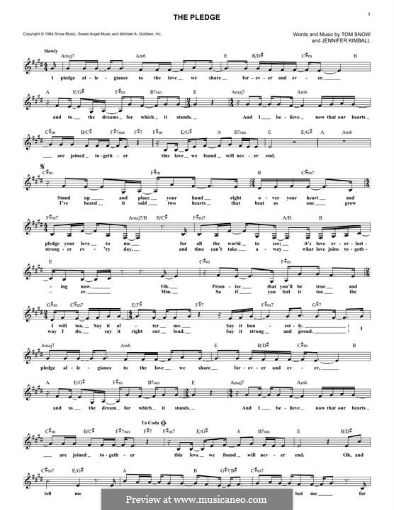 The Pledge by T. Snow - sheet music on MusicaNeo