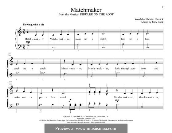 Matchmaker (from The Fiddler on the Roof) by J. Bock on MusicaNeo