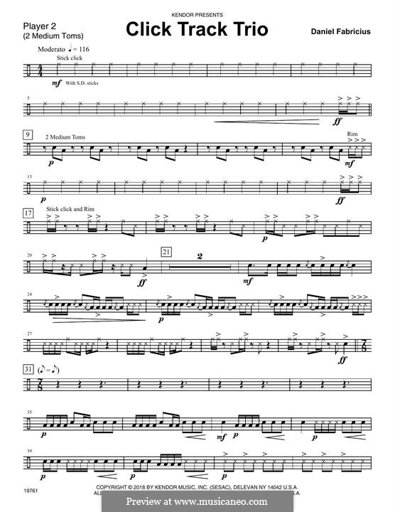 Click Track Trio by D. Fabricius - sheet music on MusicaNeo