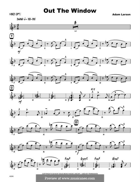 Out the Window by A. Larson - sheet music on MusicaNeo