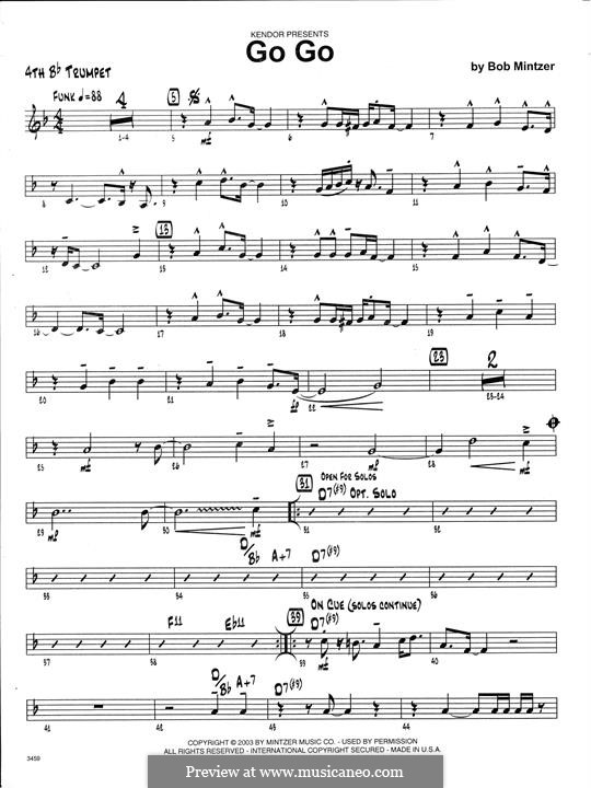Go Go by B. Mintzer - sheet music on MusicaNeo