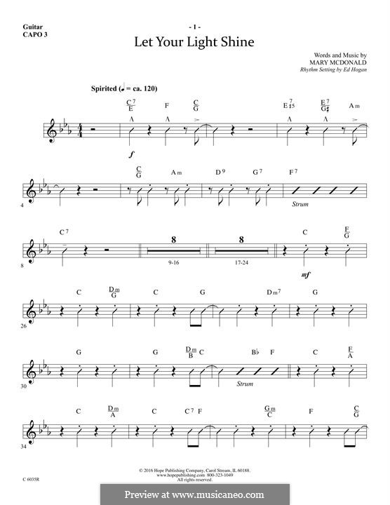 Let Your Light Shine by M. McDonald - sheet music on MusicaNeo